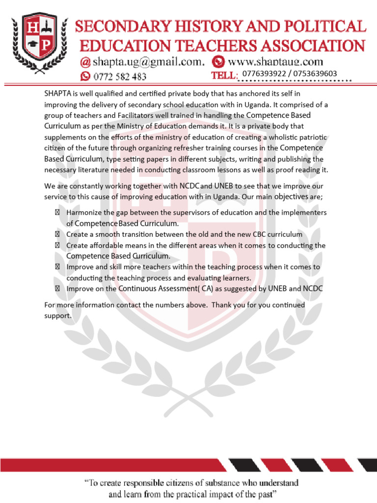 Shapta Holiday Assessment Circular 2023 | PDF | Curriculum | Teachers