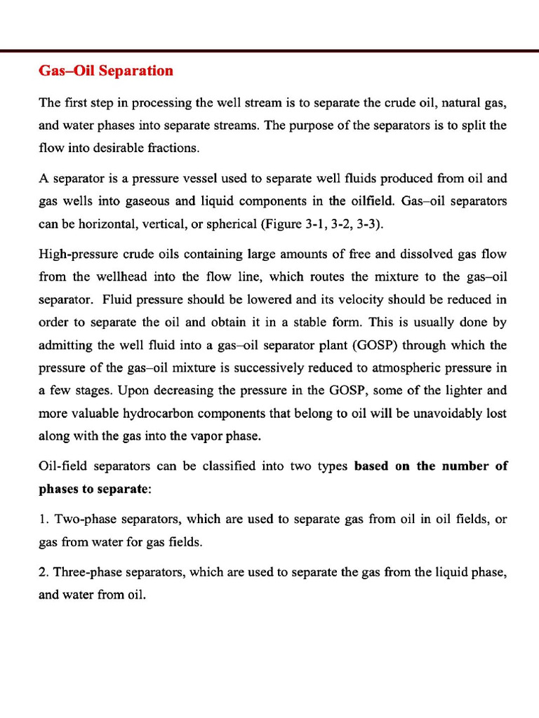 Gas & Oil separation | PDF