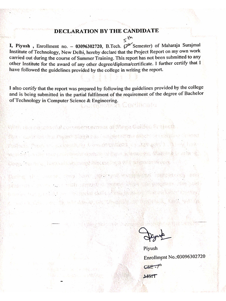 summer training report sample | PDF