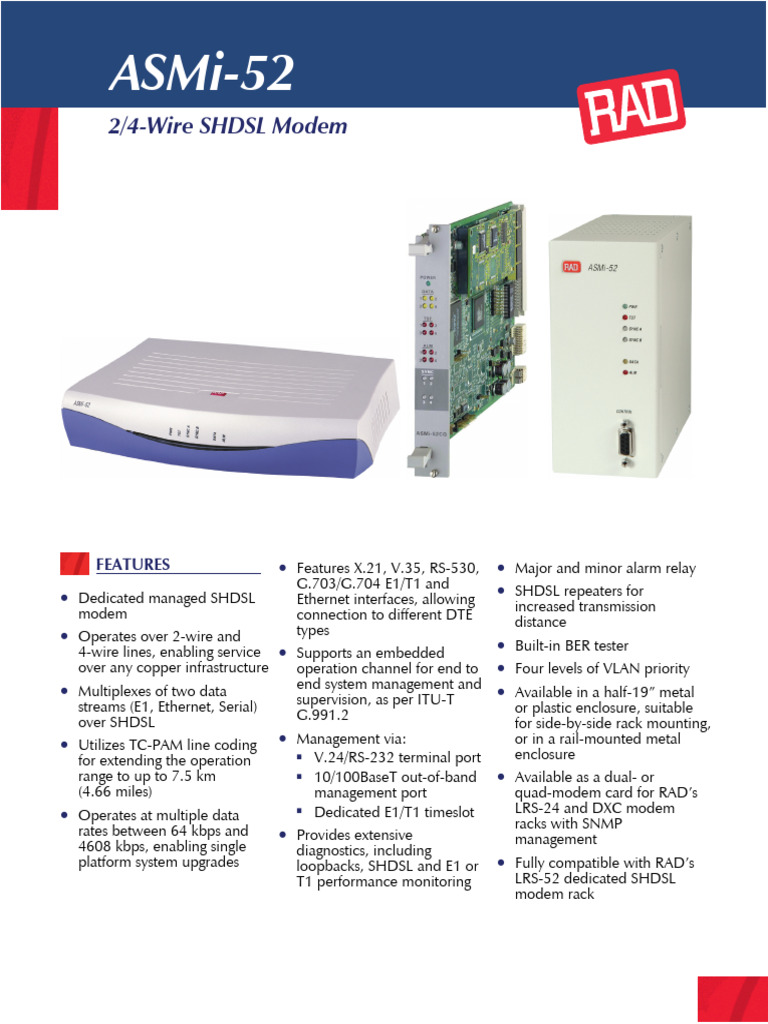 Asmi-52_DS | PDF | Modem | Physical Layer Protocols