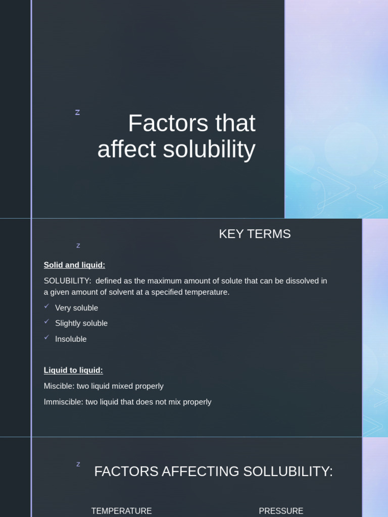 Factors Influencing Solubility Explained | PDF