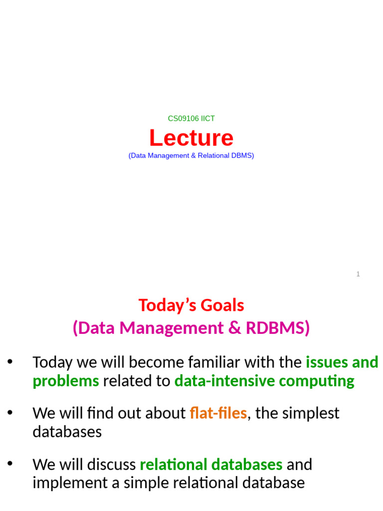 Lec 23-24 Database Management Systems | PDF | Databases | Computer Science