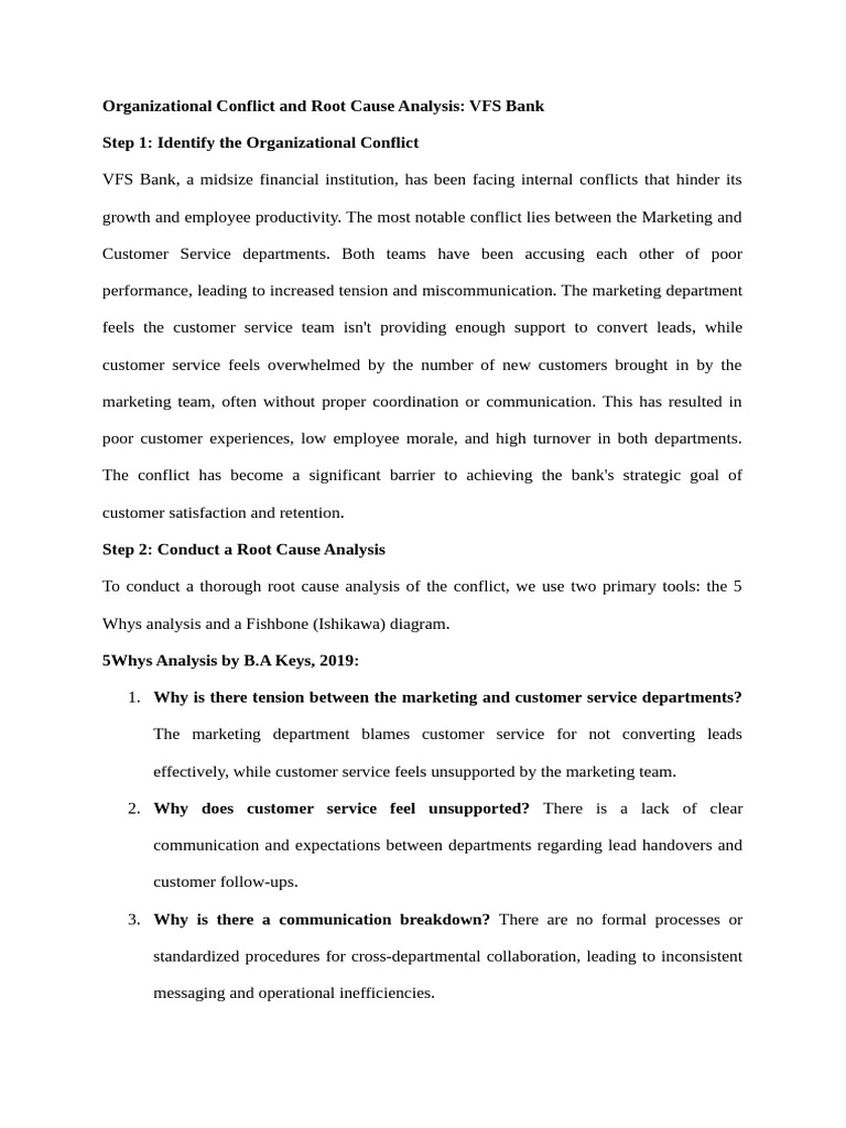 Organizational Conflict and Root Cause Analysis | PDF | Team Building ...