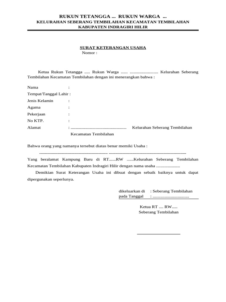 Rukun Tetangga 002 Rukun Warga 02 | PDF