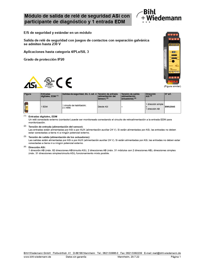 BWU2045 | PDF | Relé | Componentes eléctricos