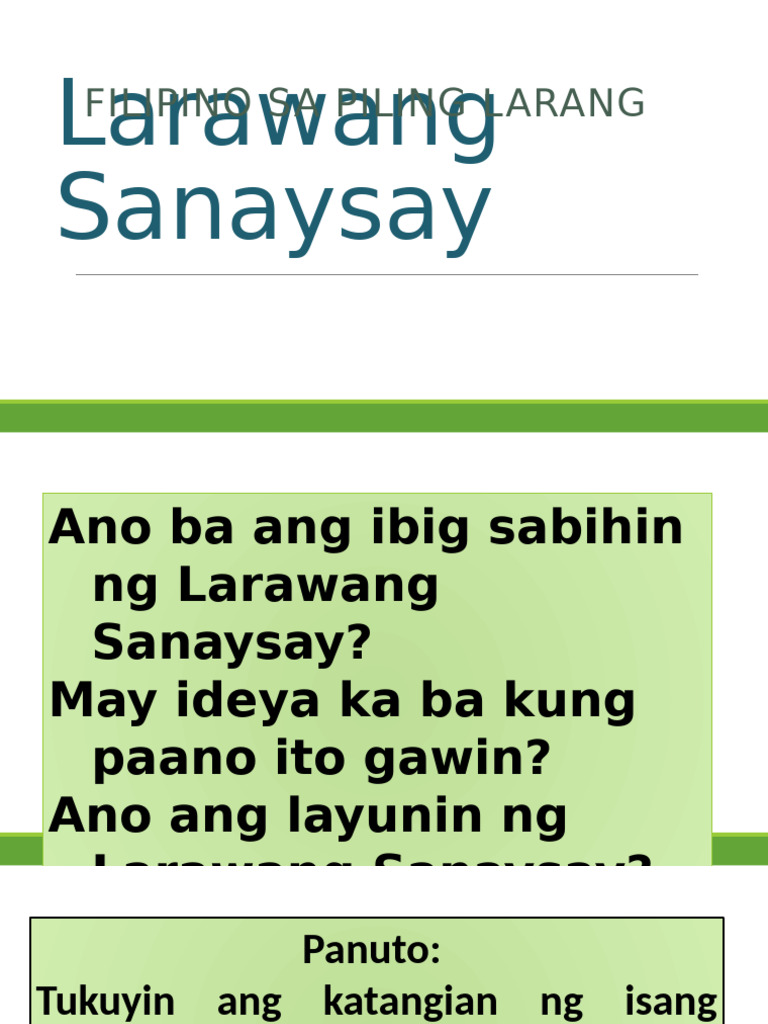 Lesson 4 Larawang Sanaysay | PDF