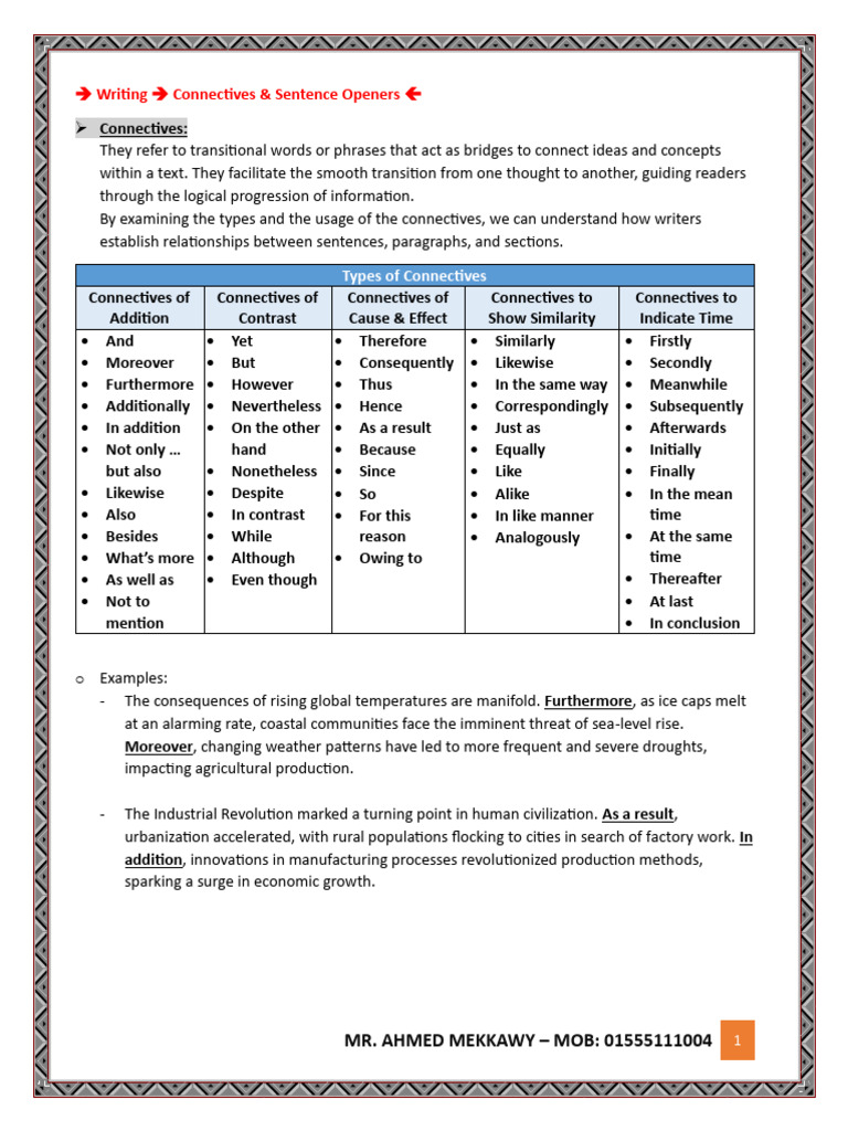 Set 10 - Session 3 of 12 - Writing - Connectives | PDF | Language Arts ...