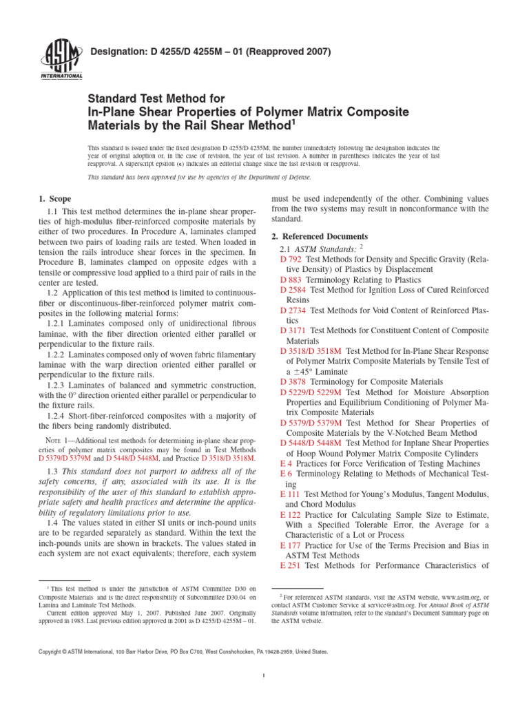 (Soporte y Galga) Astm D 4255 | PDF | Composite Material | Deformation (Engineering)