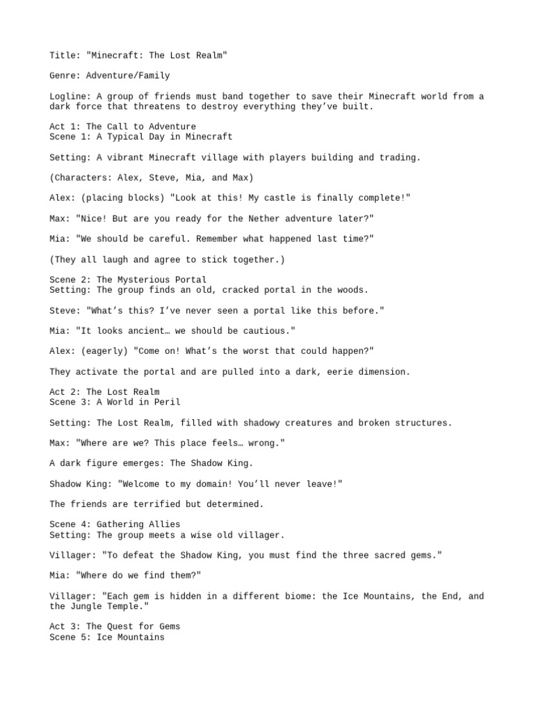 Minecraft Adventure: The Lost Realm | PDF | Home & Garden | Young Adult