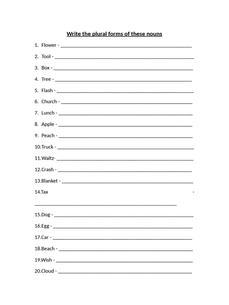 Plural Forms of Common Nouns | PDF | Language Arts & Discipline | Home ...