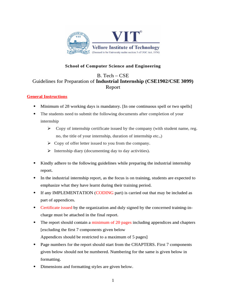 Industrial Internship_GUIDELINES Report Template_Winter 2022-2023 | PDF ...
