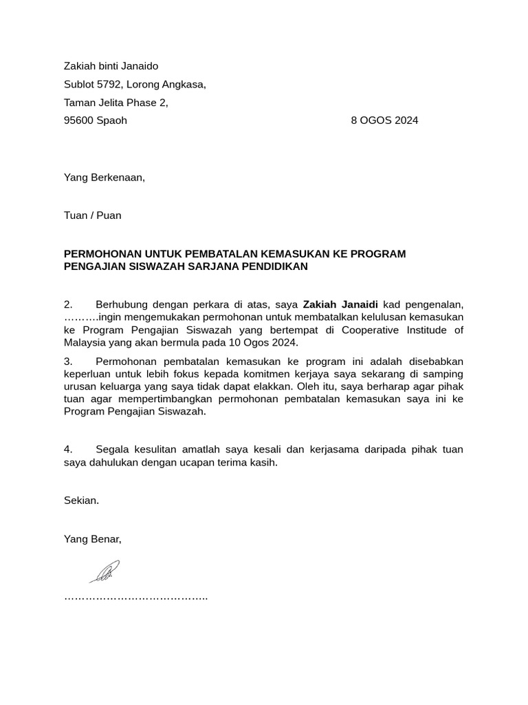 Surat Permohonan | PDF