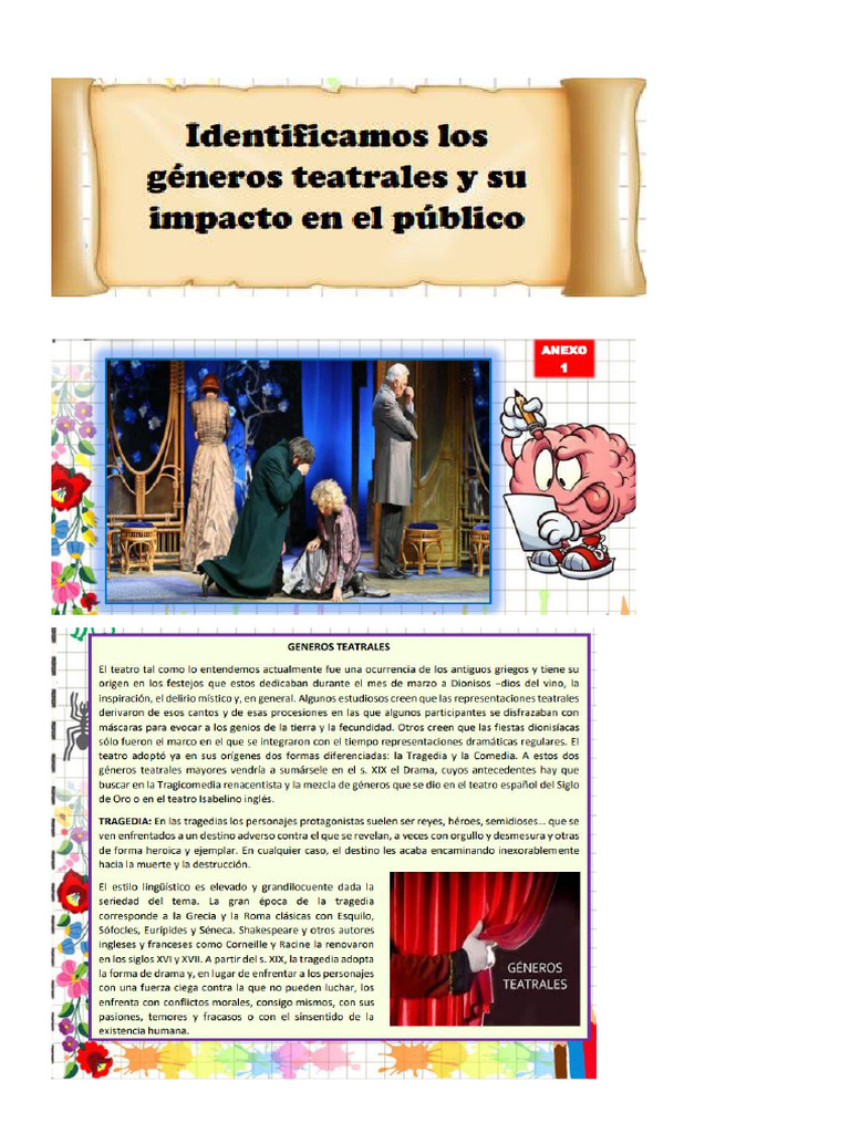Géneros Teatrales 3°y4° Sem 2 | PDF