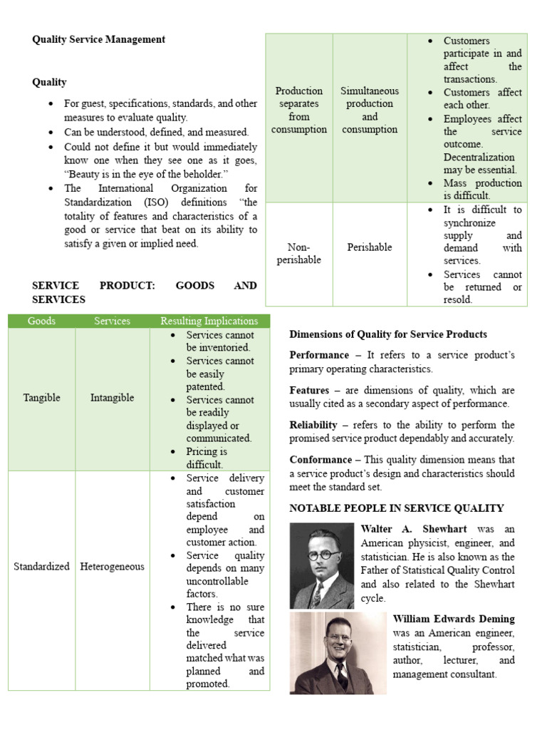 Understanding Quality in Service Management | PDF | Quality Management ...