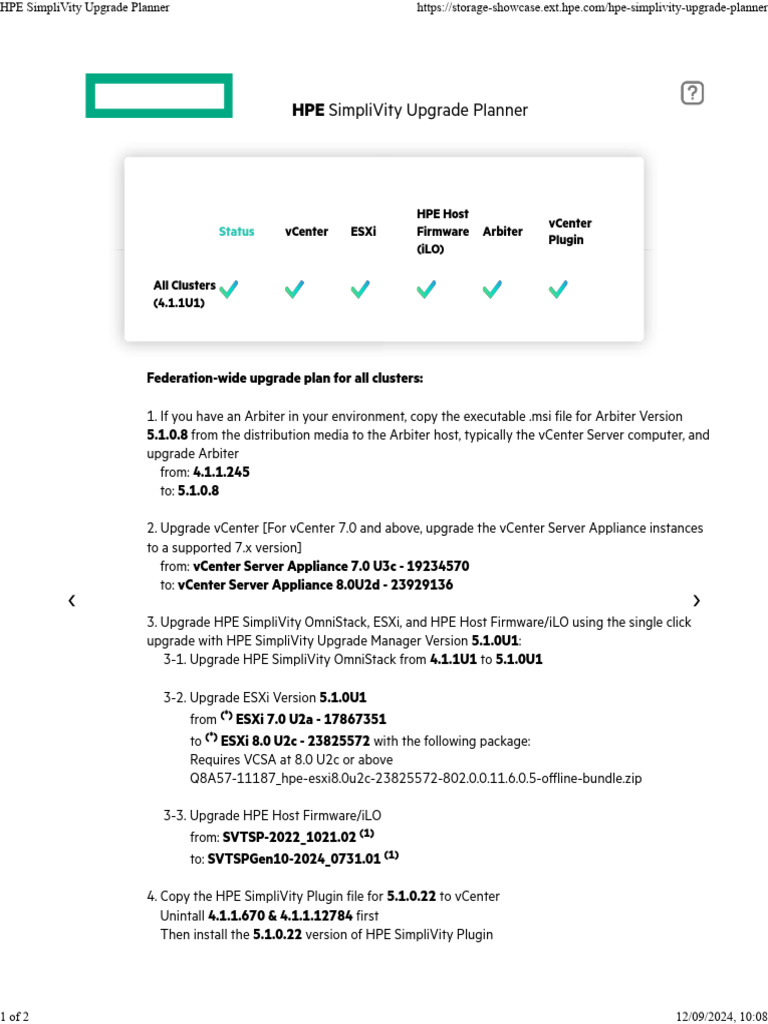 HPE SimpliVity Upgrade Planner | PDF | Software | Computer Architecture