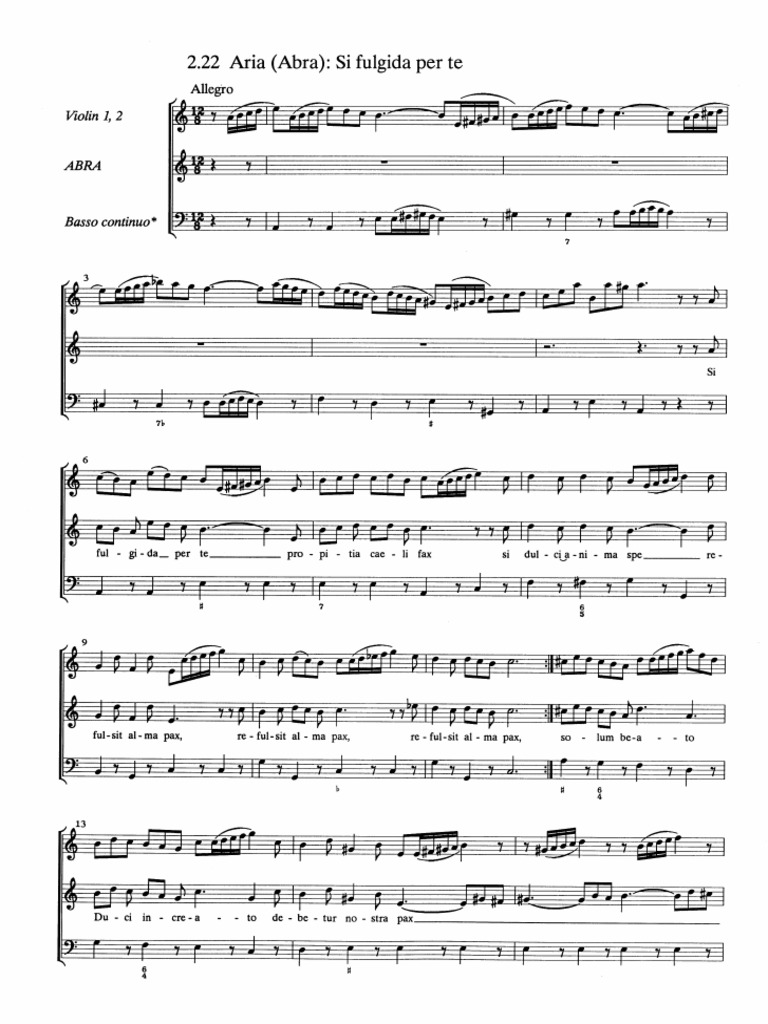 Si Fulgida Per Te (Aria Di Abra, Dall'opera 'Juditha Triumphans' Di ...