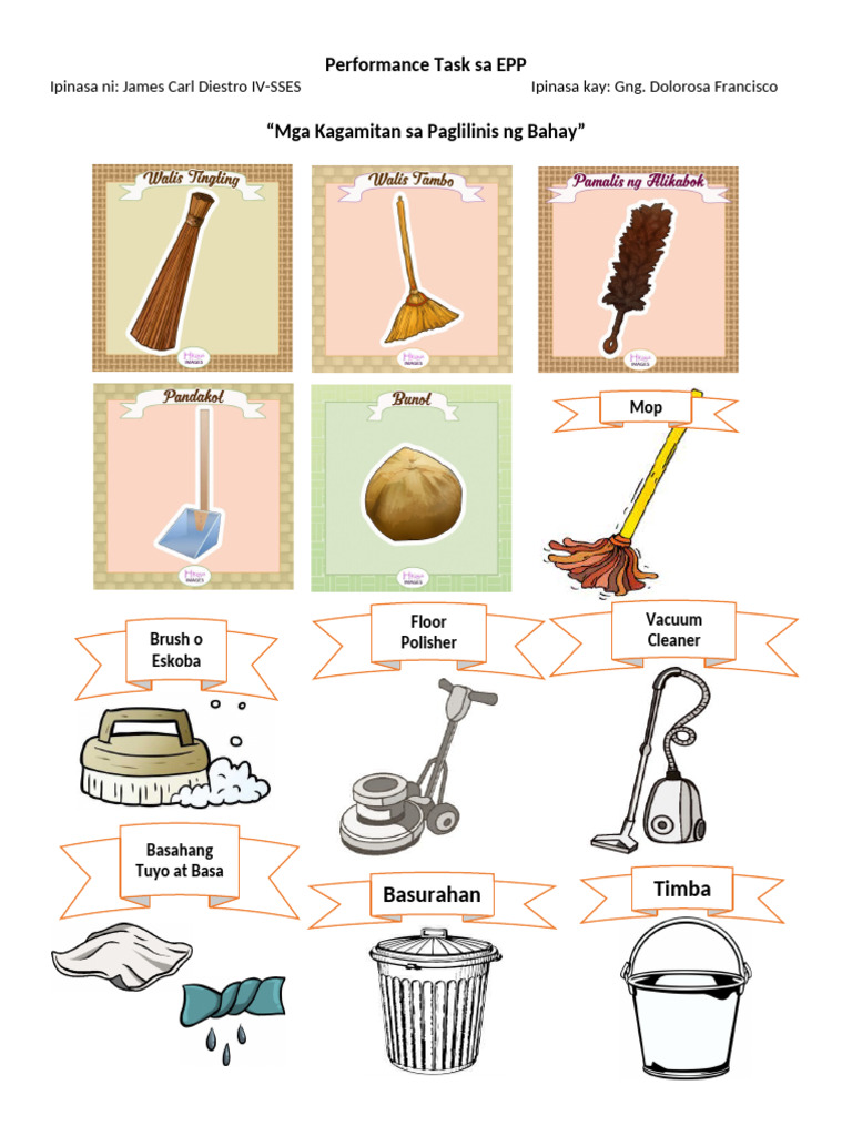 Mga Kagamitan Sa Paglilinis NG Bahay | PDF