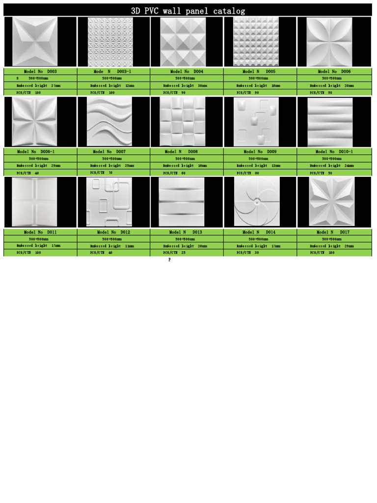 3d PVC Wall Panel Catalog Skylark | PDF