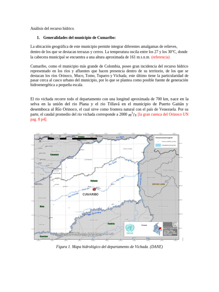 Análisis del río Vichada en Cumaribo | PDF | Río | Cuerpos de agua