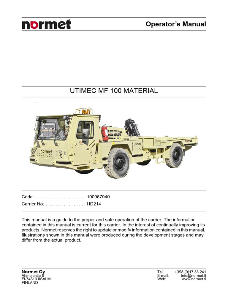 Operator's Manual | PDF | Manufactured Goods | Machines