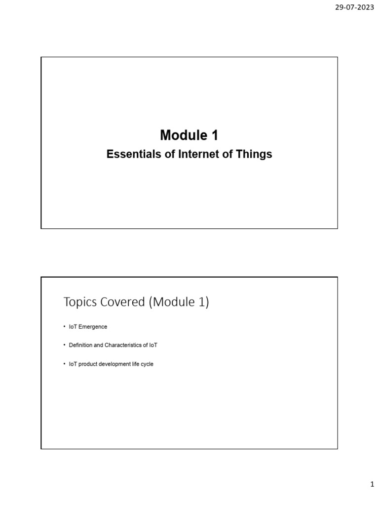 Module1 | PDF | Internet Of Things | Wireless Sensor Network