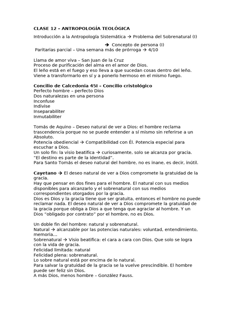 Clase 12 | PDF | Gracia divina | Tomás de Aquino