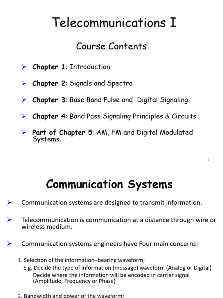 Telecommunications Systems Overview | PDF | Telecommunications ...