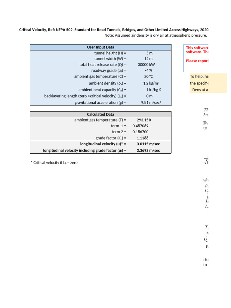 Critical Velocity Calculator v1 3 NFPA 2020 | PDF | Physical Phenomena ... Critical Velocity Calculator v1 3 NFPA 2020 | PDF | Physical Phenomena ...