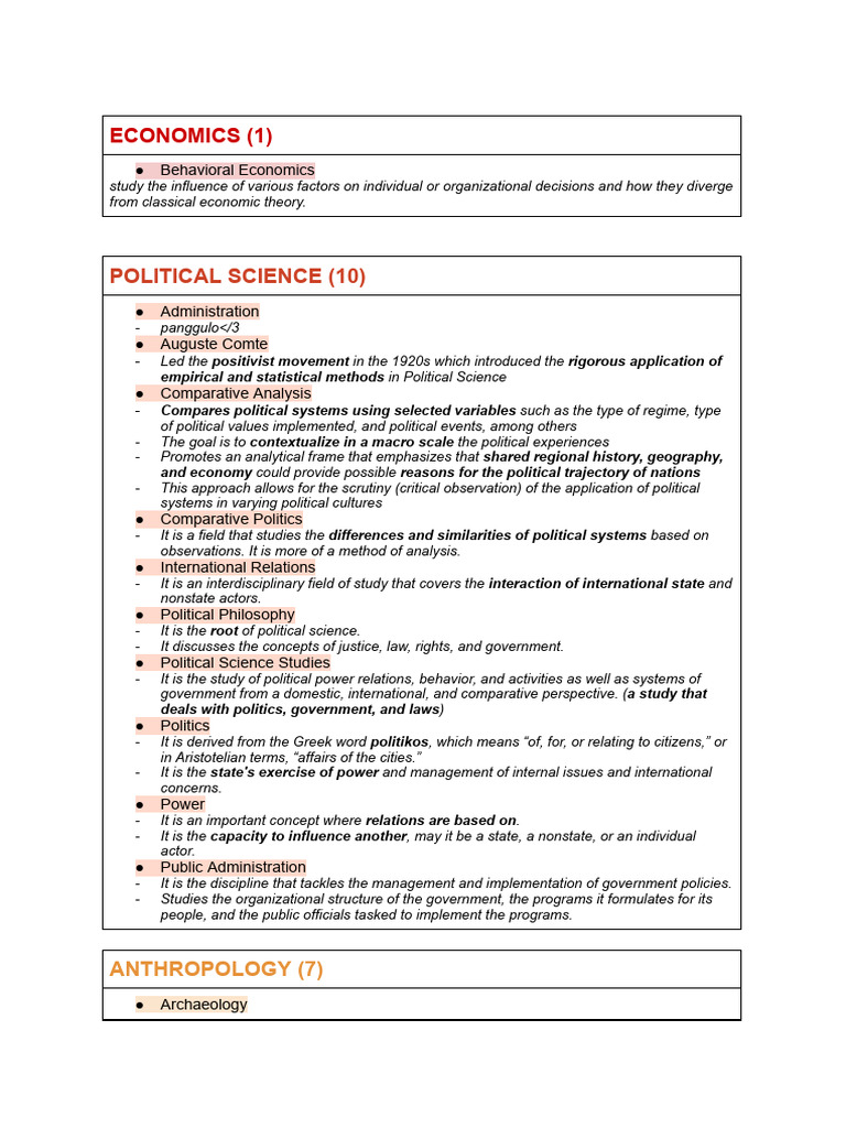 SOCSCI Reviewer Compilation | PDF | Anthropology | Linguistics