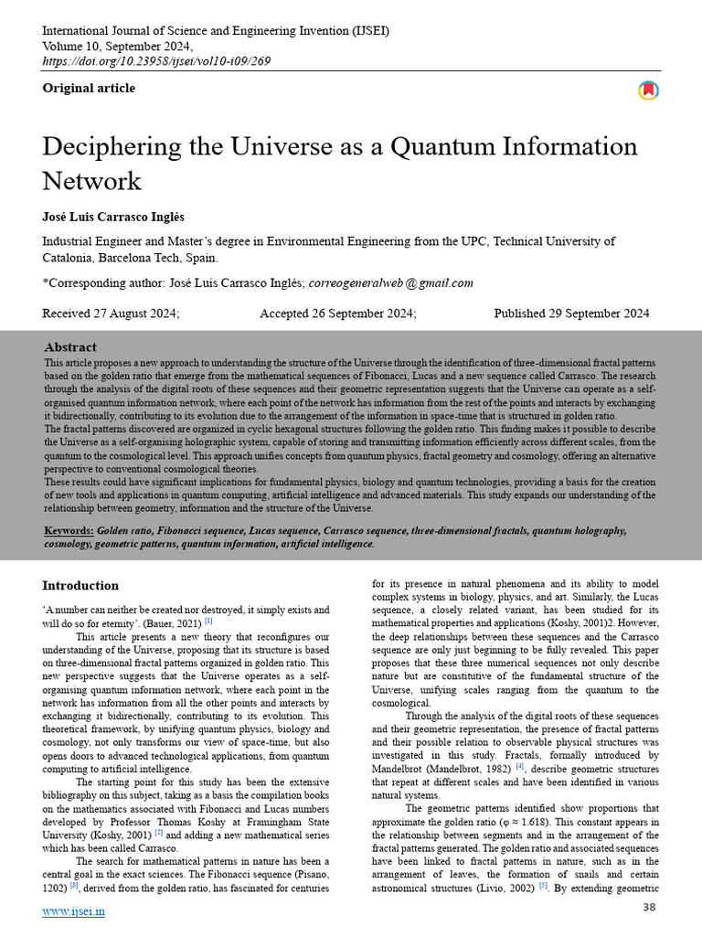Deciphering the Universe as a Quantum Information | PDF | Pattern | Fractal
