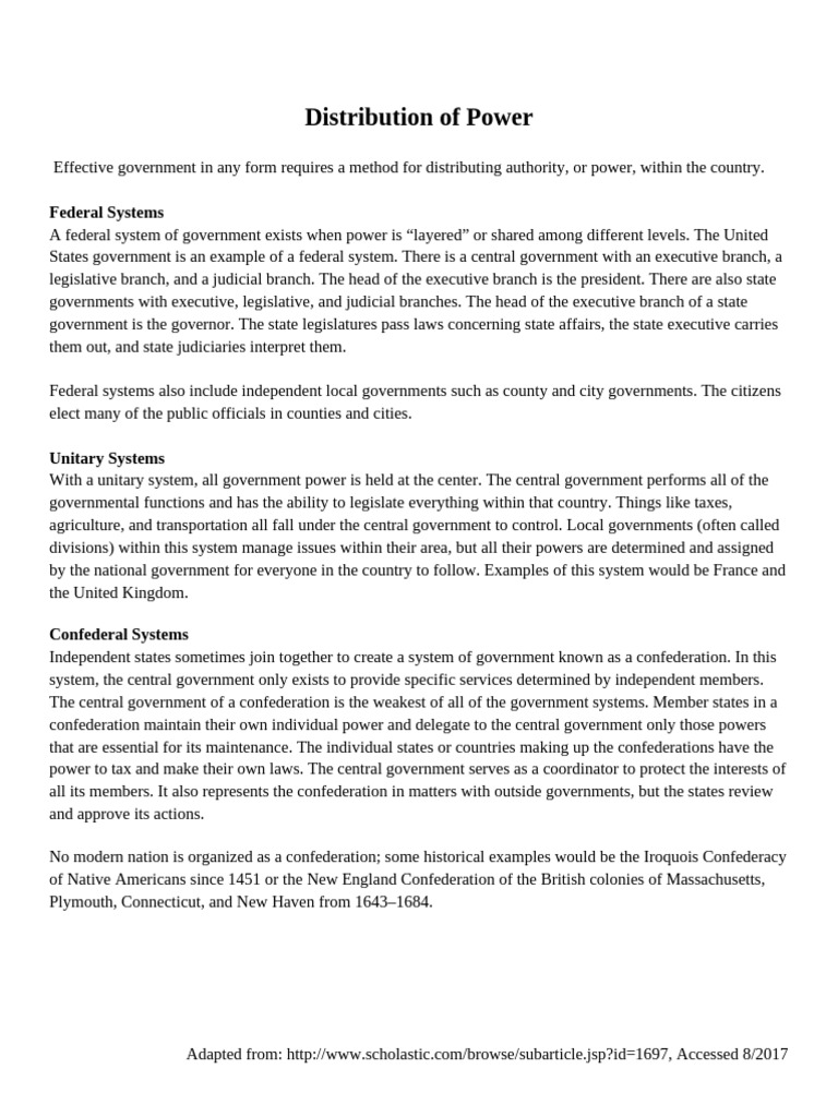 Understanding Government Power Distribution | PDF | Legislature ...