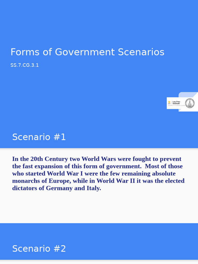 Slides+2 +Forms+of+Government+Scenarios | PDF | History