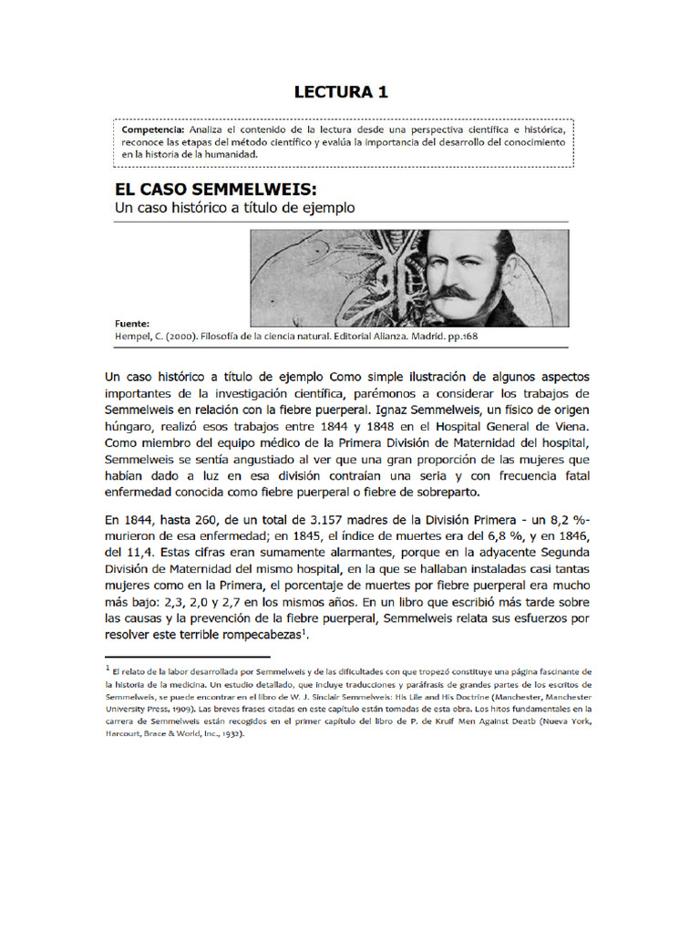 Lectura Tarea Semana 1 Caso Semmelweis | PDF | Ficción general