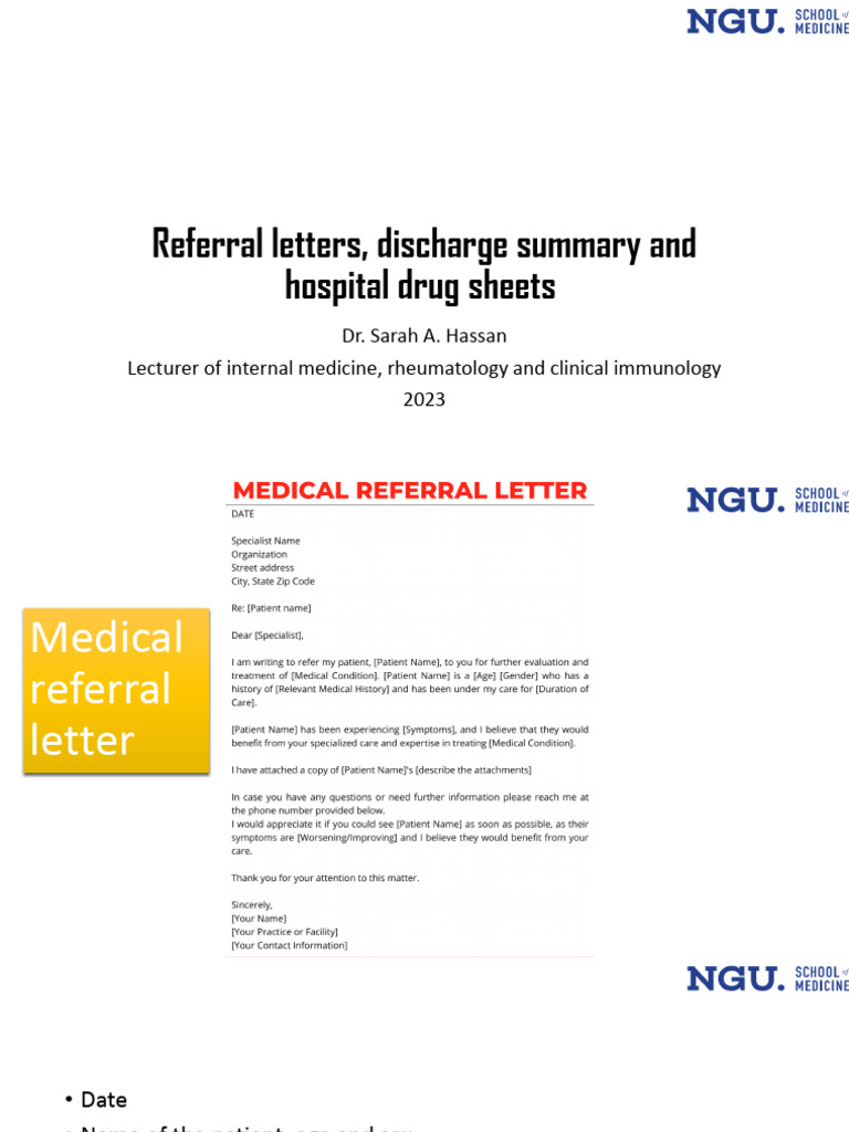 (PFP 12) - Referral and Discharge Summary | PDF | Anemia | Diseases And ...