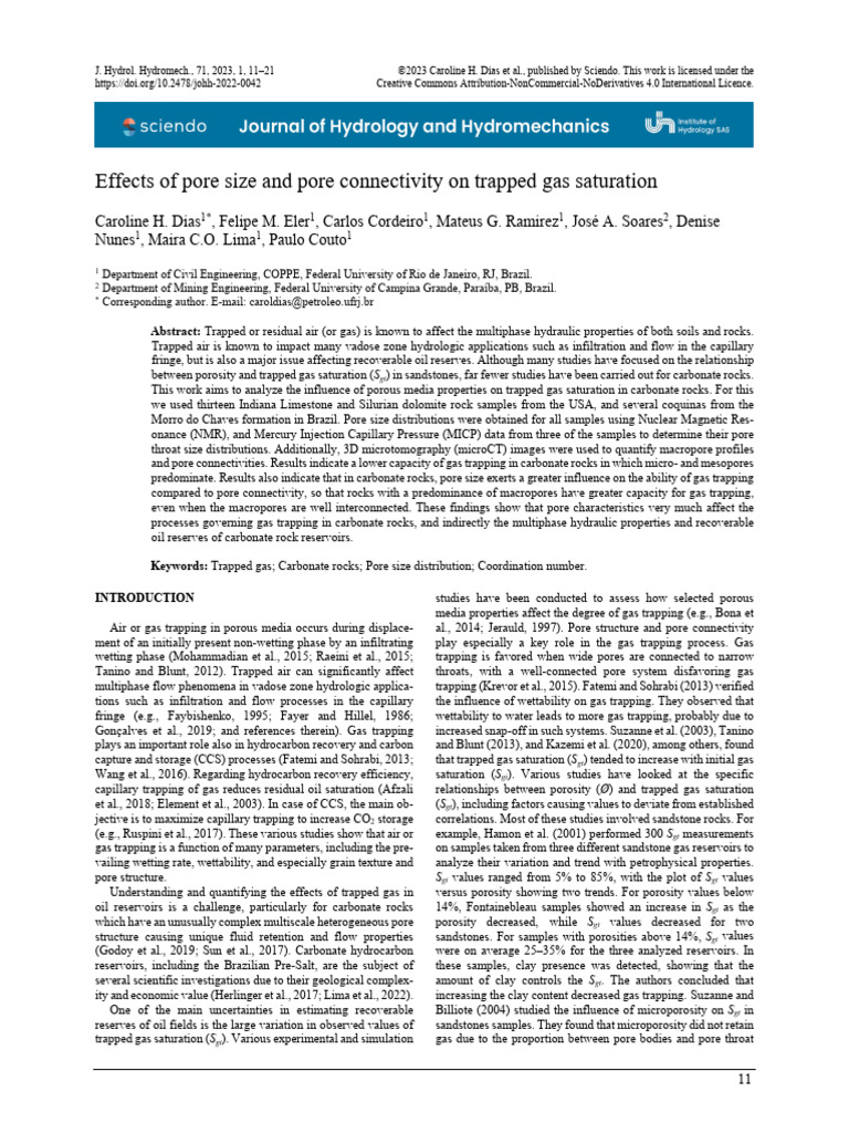Effects of Pore Size and Pore Connectivity On Trapped Gas Saturation ...