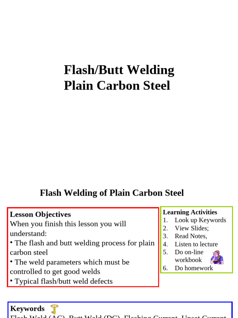 2a4 Flash Butt Welding Plain Carbon | PDF | Welding | Construction