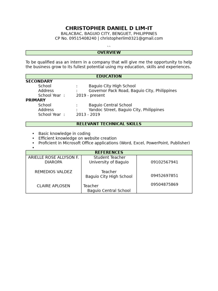 Resume-Sample-for-Students | PDF