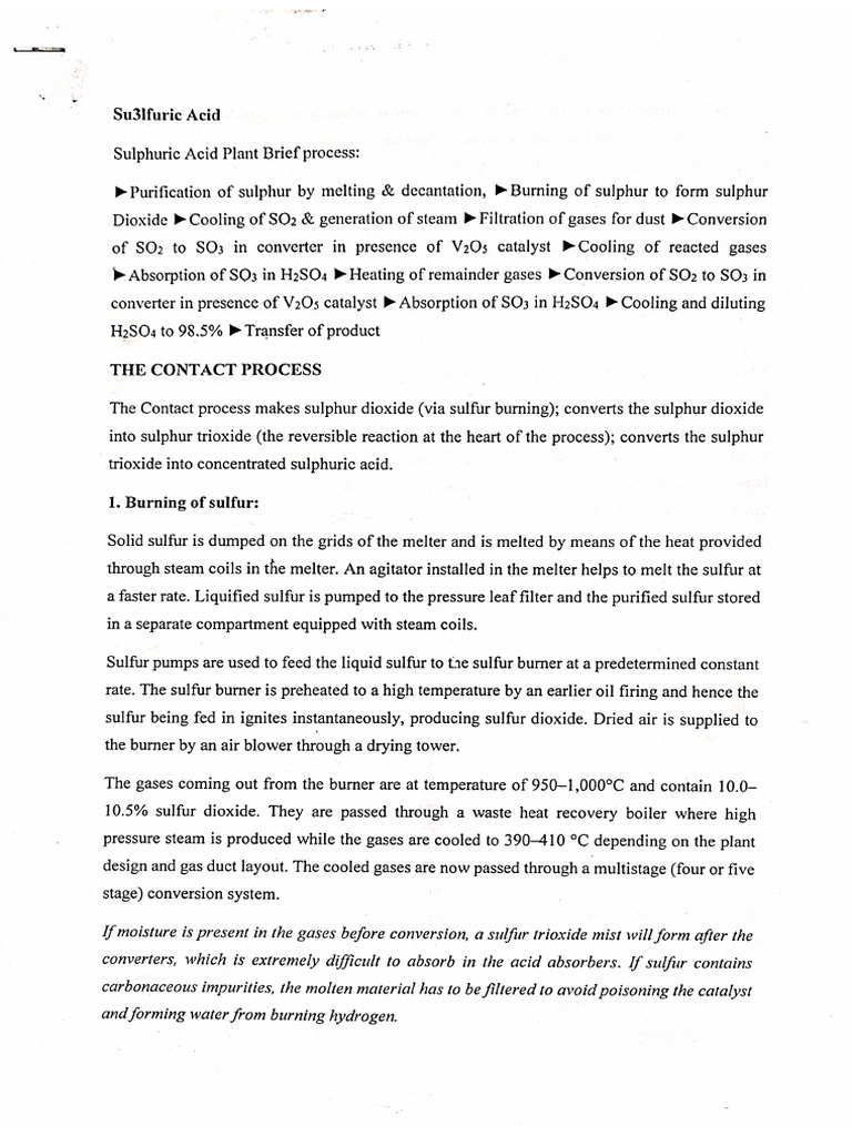 Sulphuric Acid Pdf