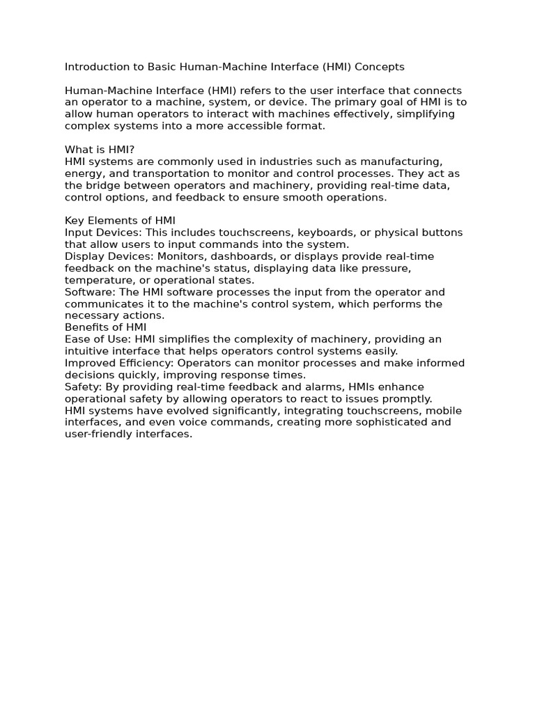 Introduction to Basic HMI | PDF