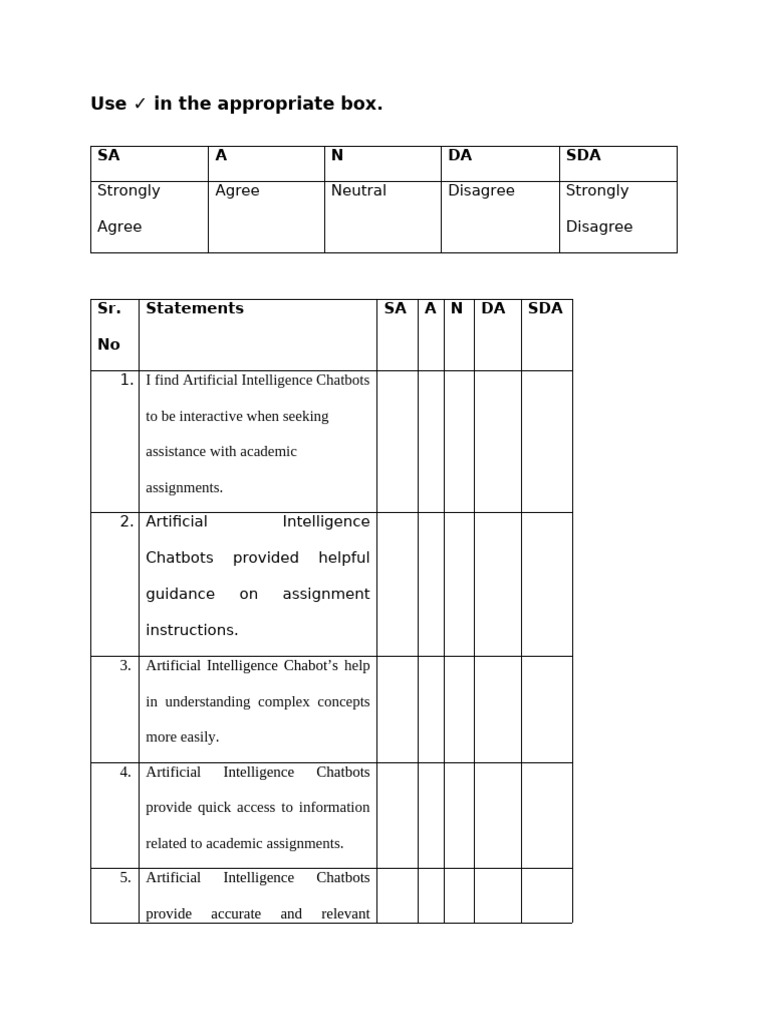 Questionnaire | PDF | Intelligence | Artificial Intelligence