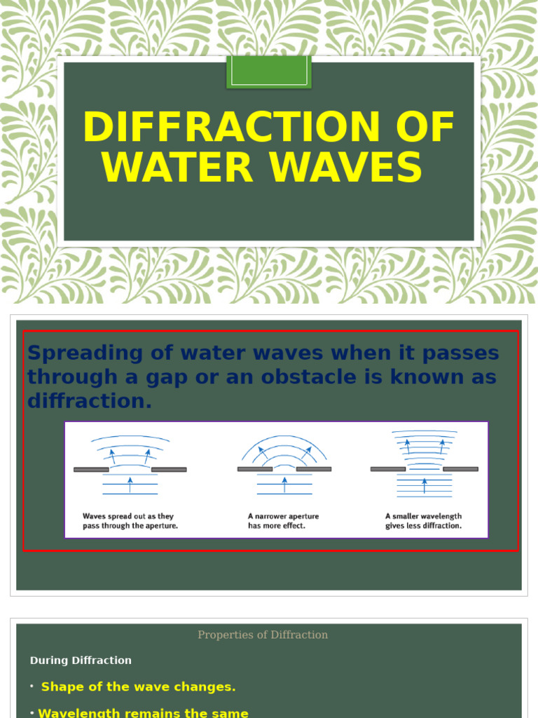 Diffraction of Water Waves Explained | PDF