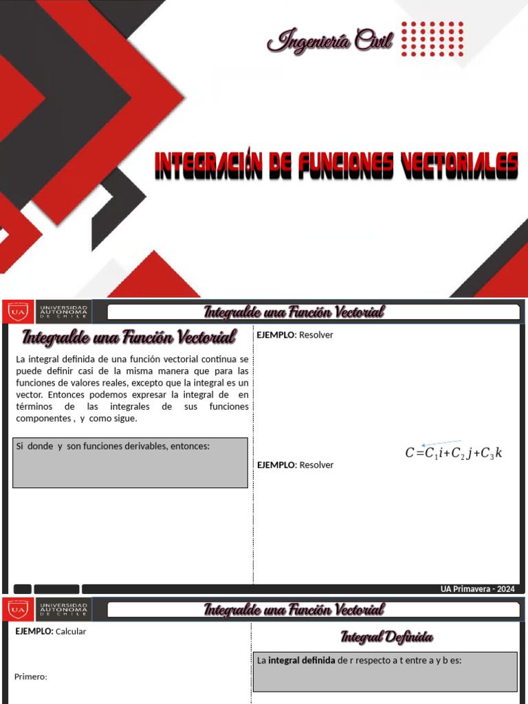 Clase Integración de Funciones Vectoriales | PDF | Vector Euclidiano | Integral