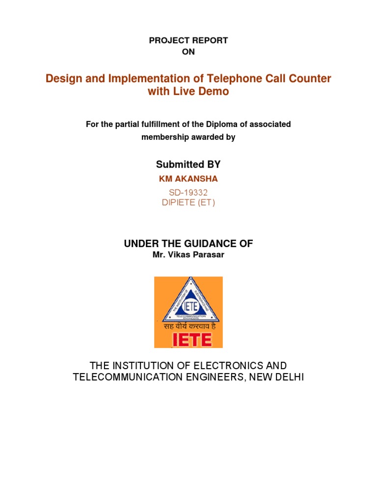 Telephone Call Counter | PDF | Telephone Call | Telephone