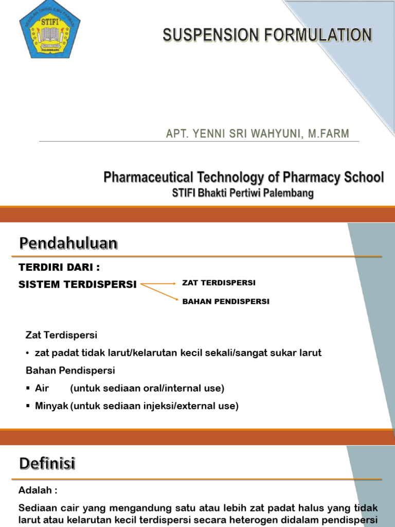 Formulasi Suspensi: Konsep dan Karakteristik | PDF