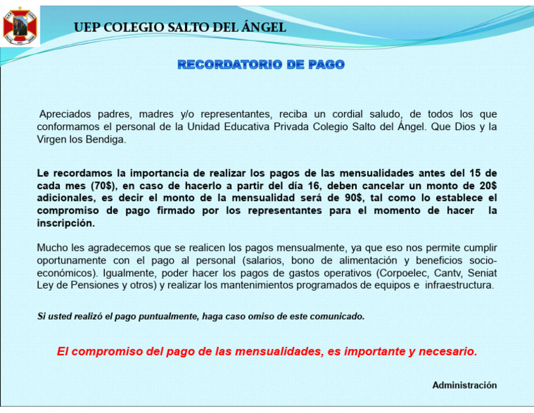 Recordatorio de Pago | PDF | Crecimiento personal y profesional | Finanzas y dinero