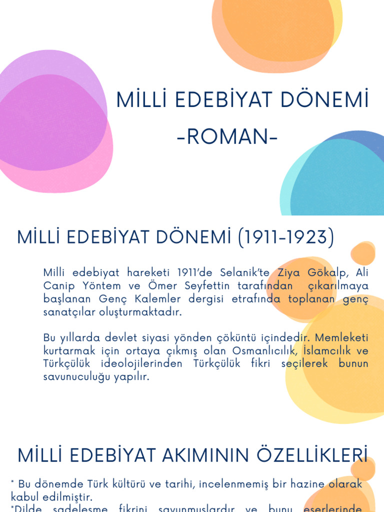 Milli Edebiyat Dönemi | PDF