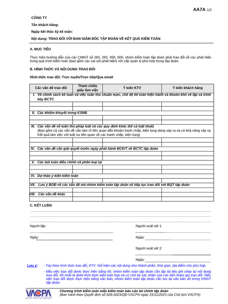 AA7A. Trao Doi Voi BGD Tap Doan KQ Kito | PDF