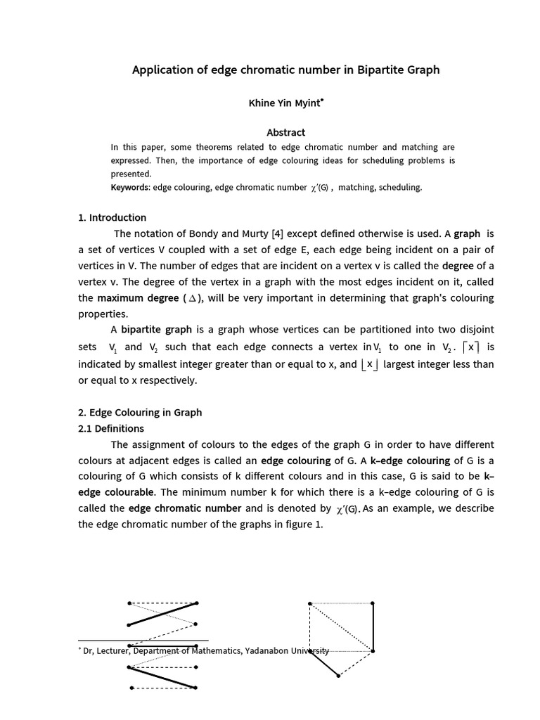 Application of Edge Chromatic Number in Bipartite Graph | PDF ...