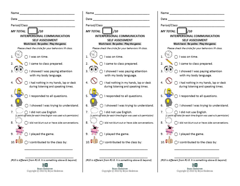 INTERPERSONAL COMMUNICATION Self Assessment 1 | PDF | Body Language ...