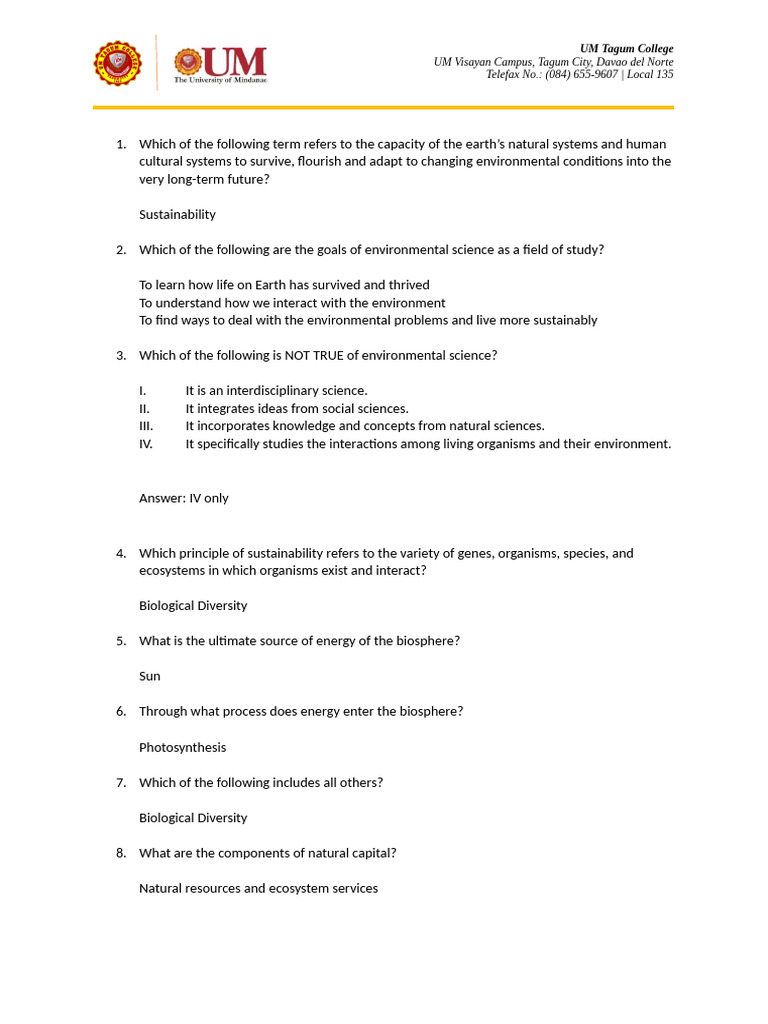 Envi Sci Reviewer Lance | PDF | Waste | Habitat Destruction